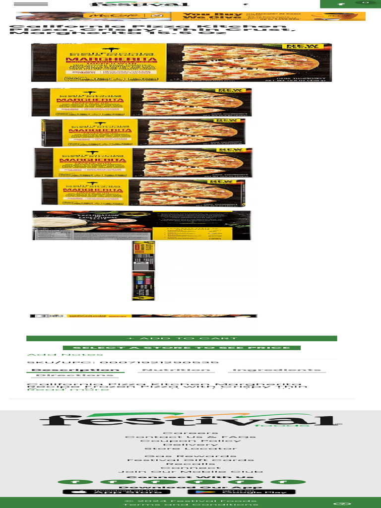 California Pizza Kitchen Pizza, Crispy, Thin Crus | PDF