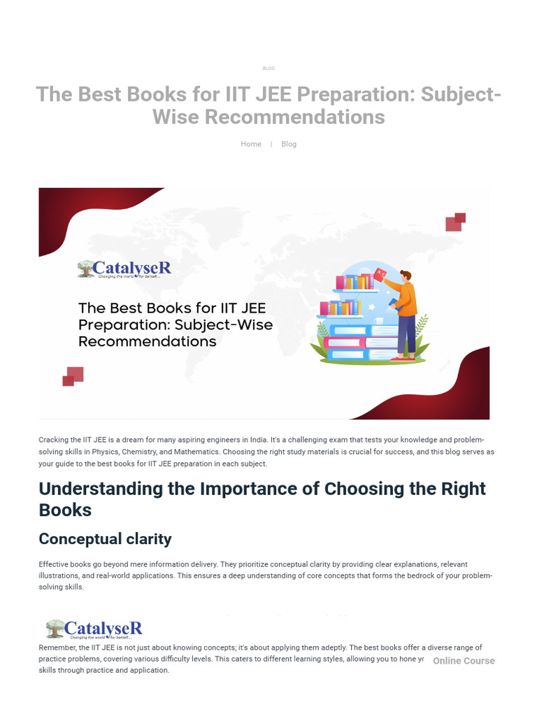 The Best Books For IIT JEE Preparation - Subject-Wise Recommendations ...
