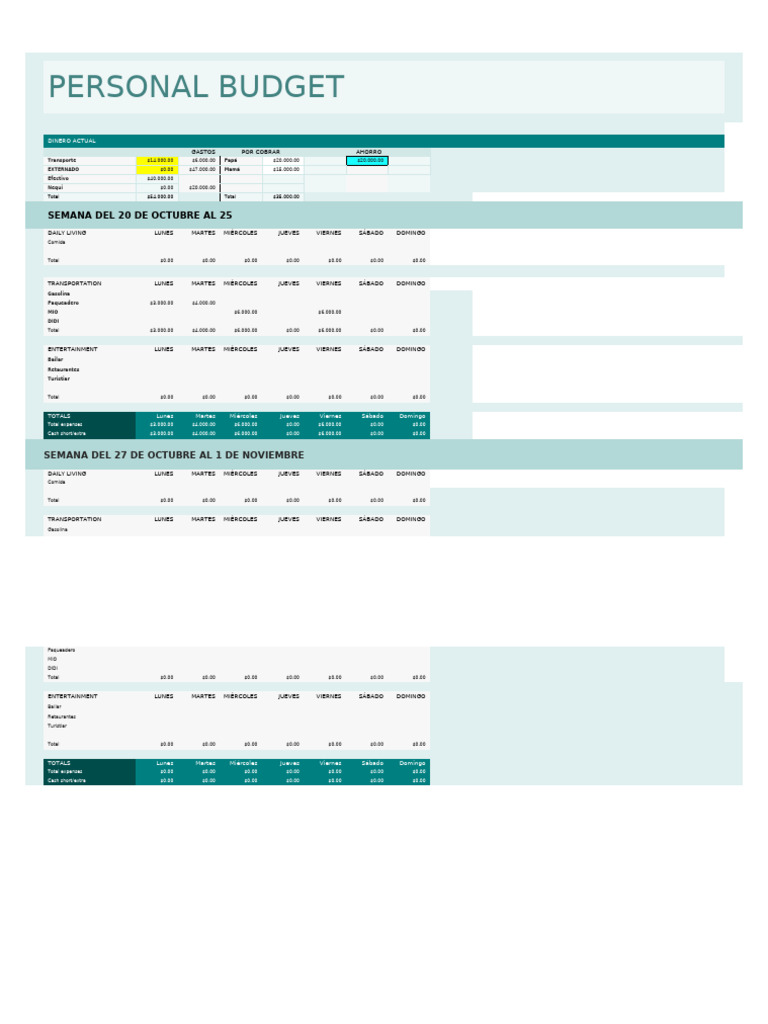Simple Personal Budget | PDF