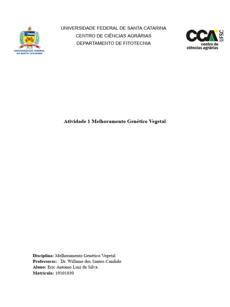 Atividade 1 MGV | PDF | Híbrido (Biologia) | Genética