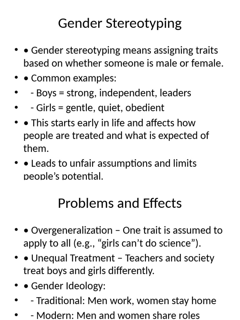 Gender Stereotyping Presentation | PDF