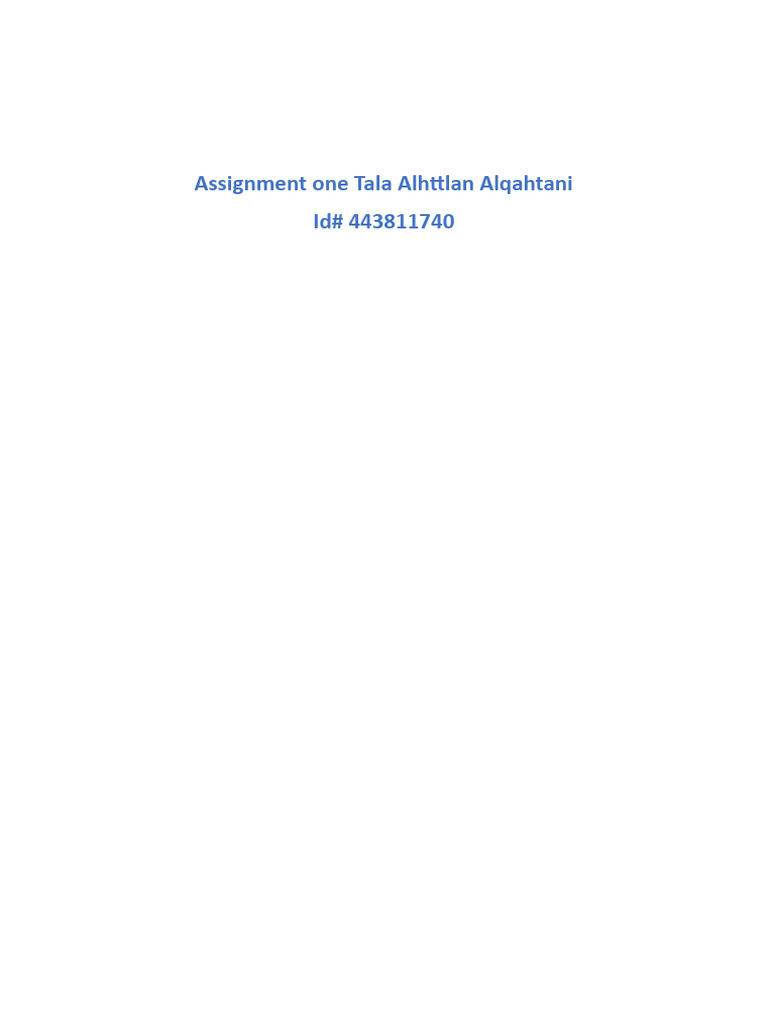 Assignment One Tala Alhttlan Alqahtani | PDF | Computer Libraries | Graphical User Interfaces