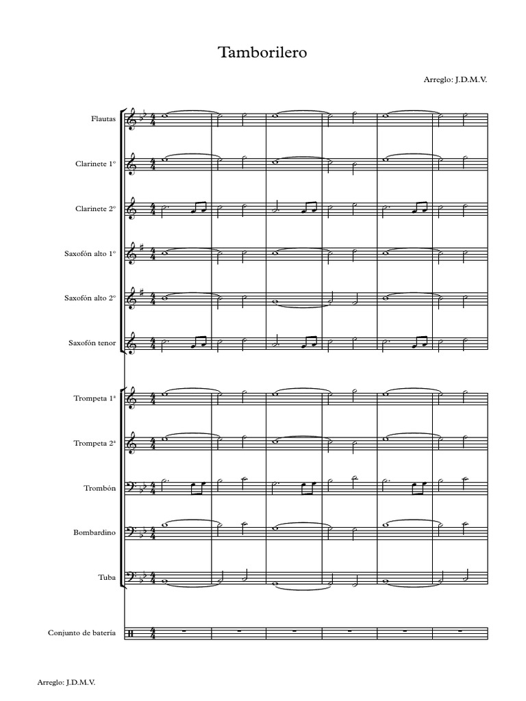 Tamborilero - Partitura y Partes | PDF