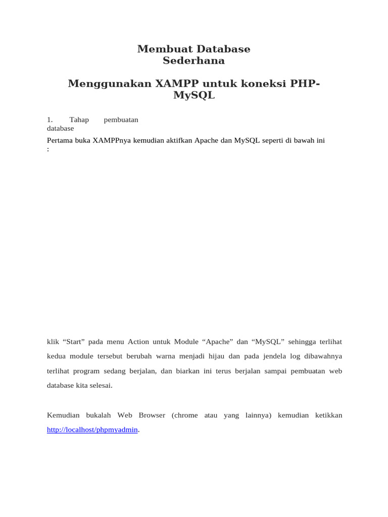 Membuat Database Sederhana dengan XAMPP | PDF