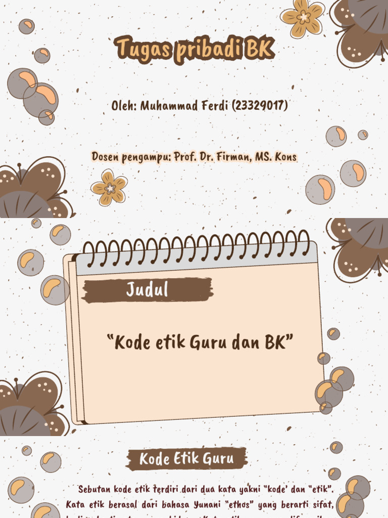Muhammad Ferdi - Tugas 12 - Kode Etik Guru Dan BK | PDF