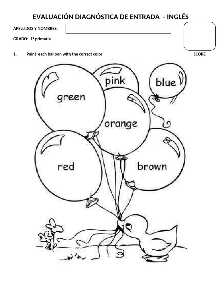 Evaluación Diagnóstica 1° Grado Primaria | PDF