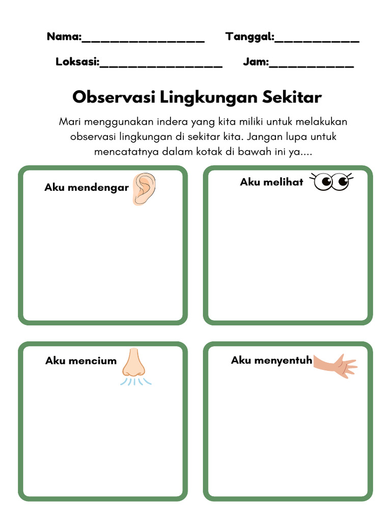 Nature Walk Observation Science Worksheet-2 | PDF