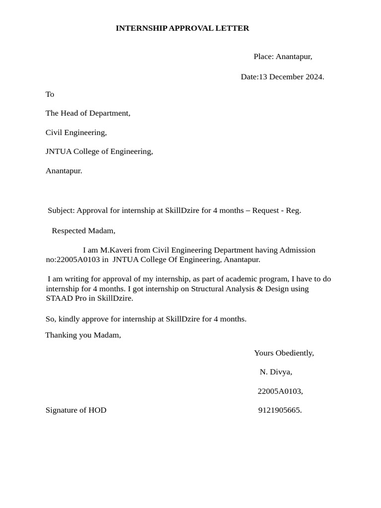 Intership Letter 085057 | PDF