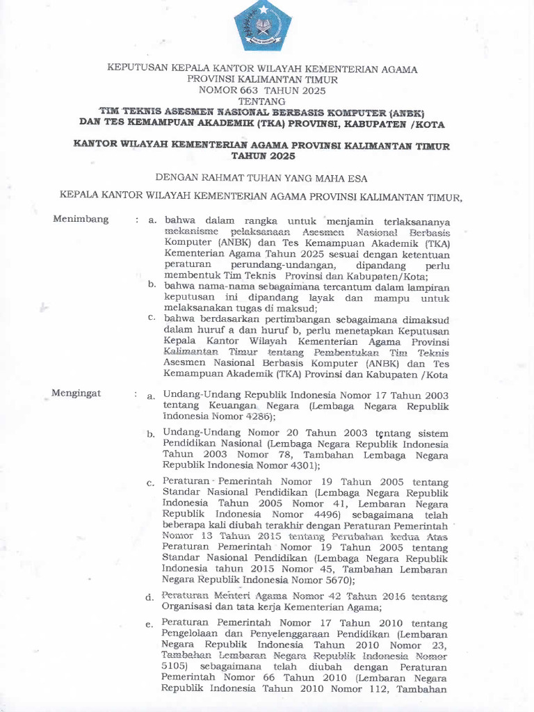 Tim Teknis Anbk Dan Tka | PDF