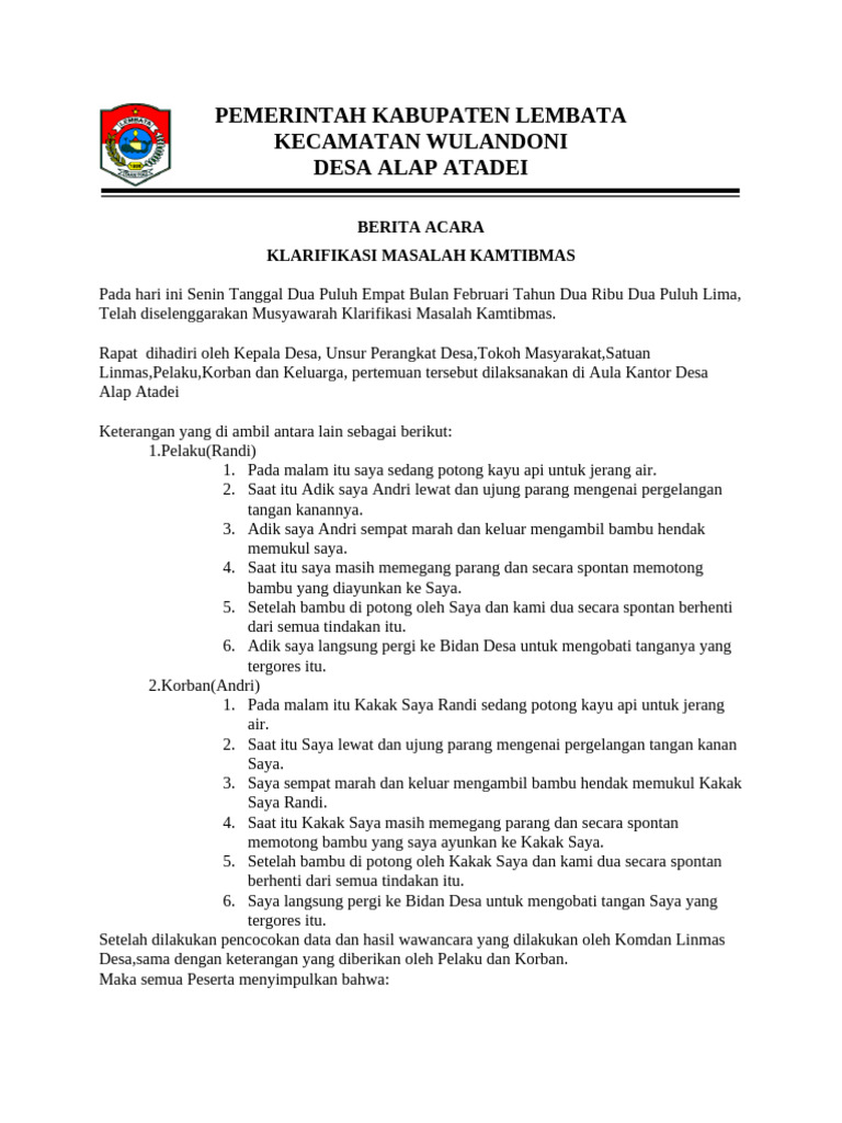 Berita Acara Randi | PDF