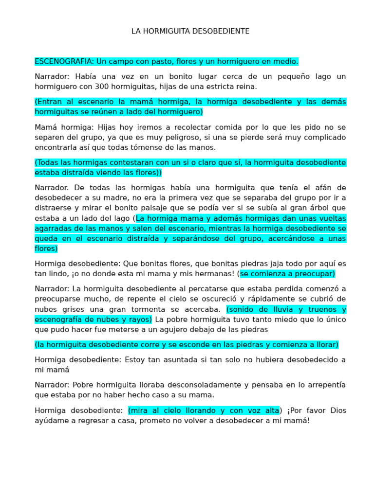 La Hormiguita Desobediente Pdf