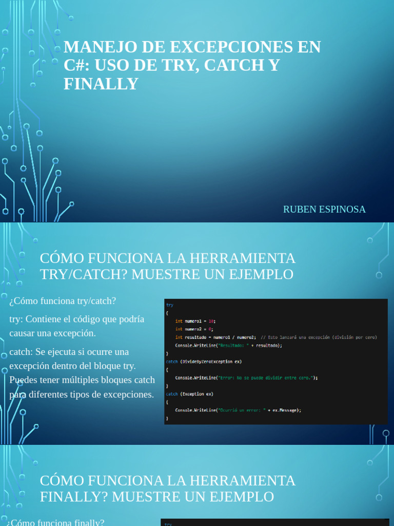 Manejo de Excepciones en C# | PDF