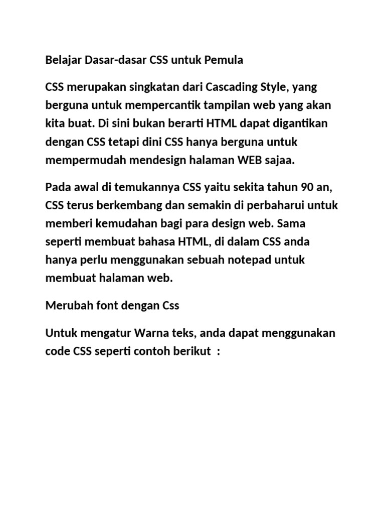 Belajar Dasar Css | PDF