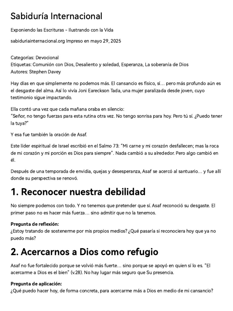 Cambiando Mi Debilidad Por La Fuerza de Dios - Sabiduría Internacional ...