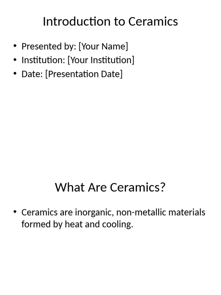 Introduction To Ceramics 20 Slides | PDF