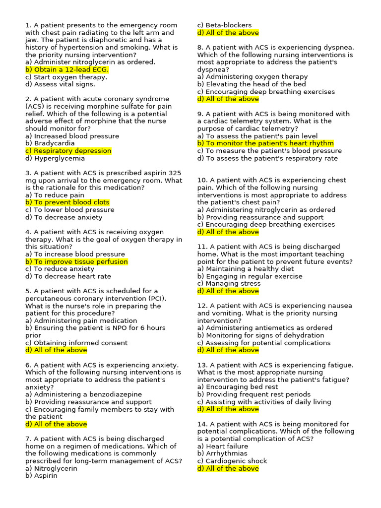 Reviewer For Midterm BSN 4 ABC | PDF | Heart Failure | Hypertension