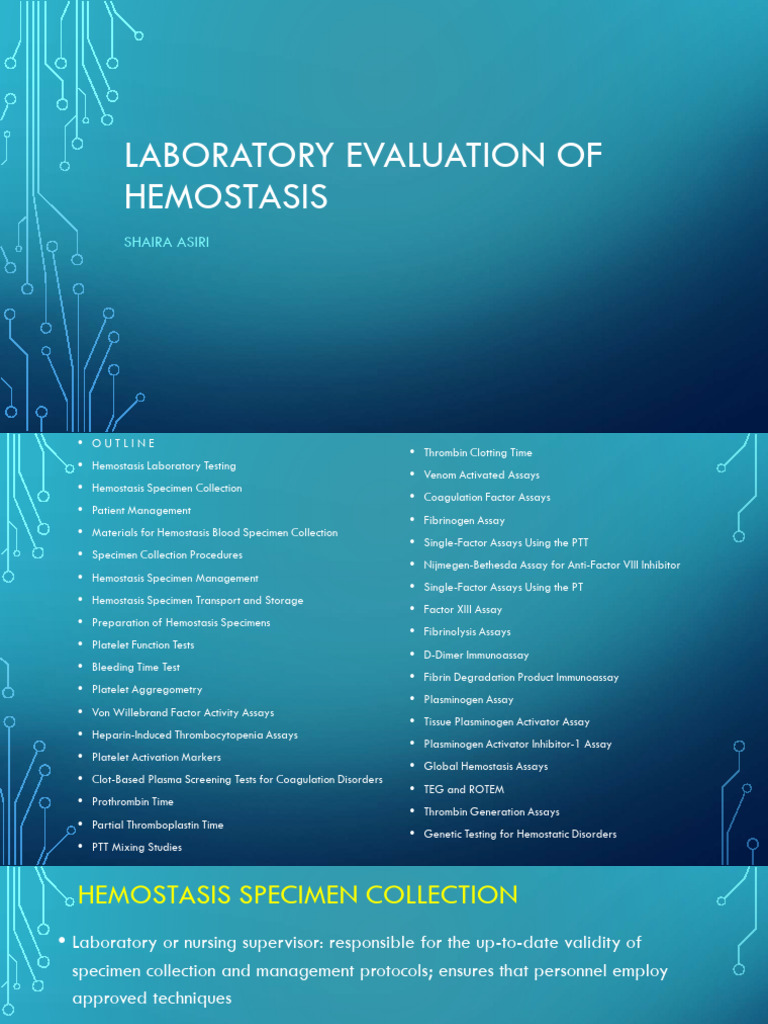 41 Laboratory Evaluation of Hemostasis | PDF | Coagulation | Hemostasis