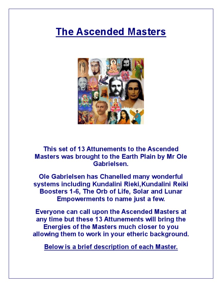 13 Ascended Masters | PDF | Ascended Master | Book Of Exodus