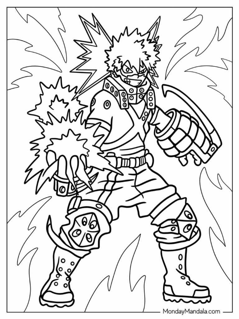 Katsuki Bakugo of My Hero Academia Coloring Page | PDF