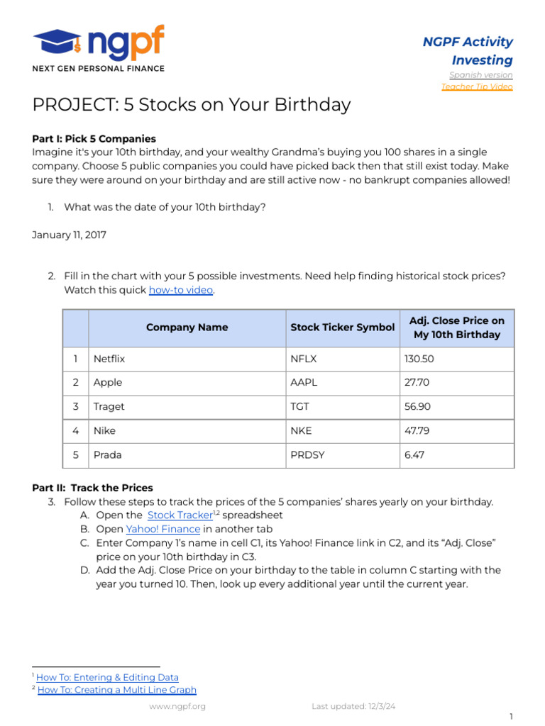 5 Stocks On Your Birthday (Benson) | PDF