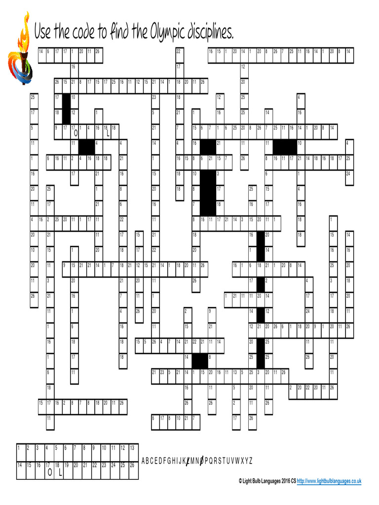 Olympic Disciplines Code Puzzle | PDF