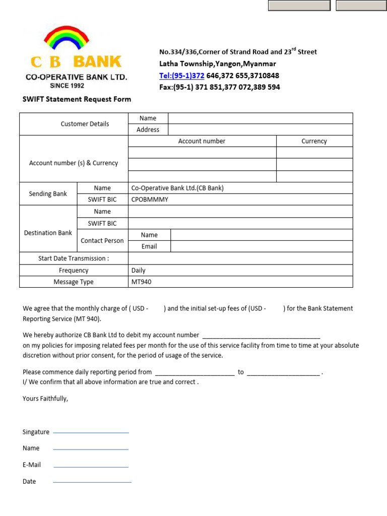 Swiftstatementrequestform | PDF