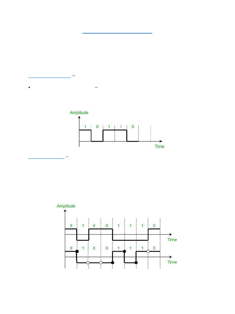 Digital Line Encoding Schemes Explained | PDF | Digital Signal | Electrical Engineering