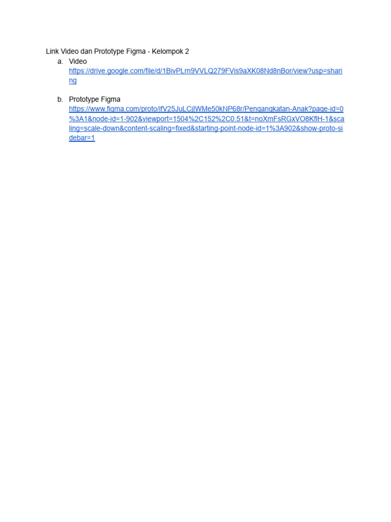 Link Video Dan Prototype Figma - Kelompok 2 | PDF