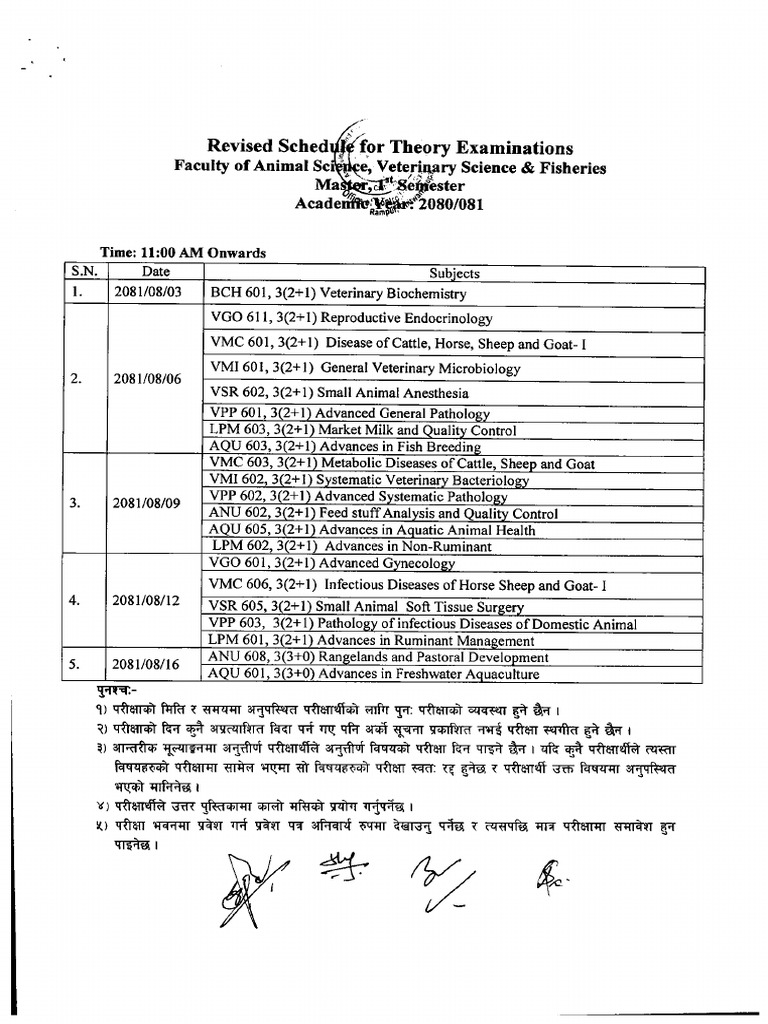 Revised Schedule of Master 1st Sem (TH+PR) | PDF