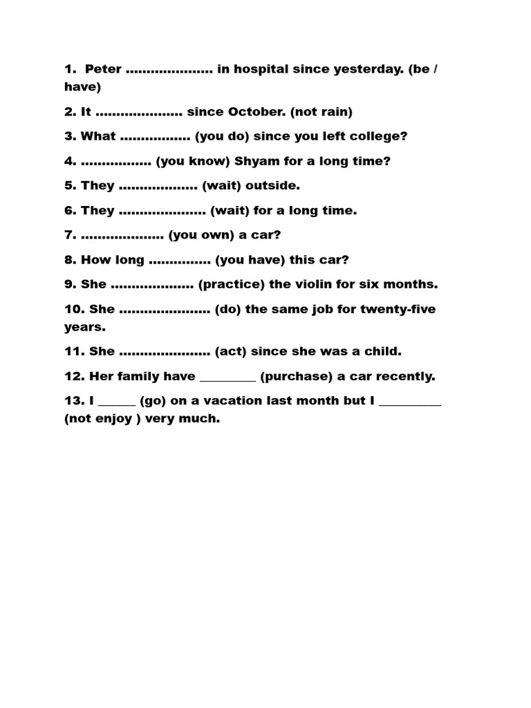Tenses Worksheet | PDF