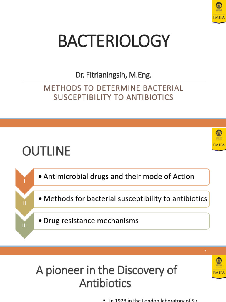 Topic 10 - Methods To Determine Bacterial Susceptibility To Antibiotics ...