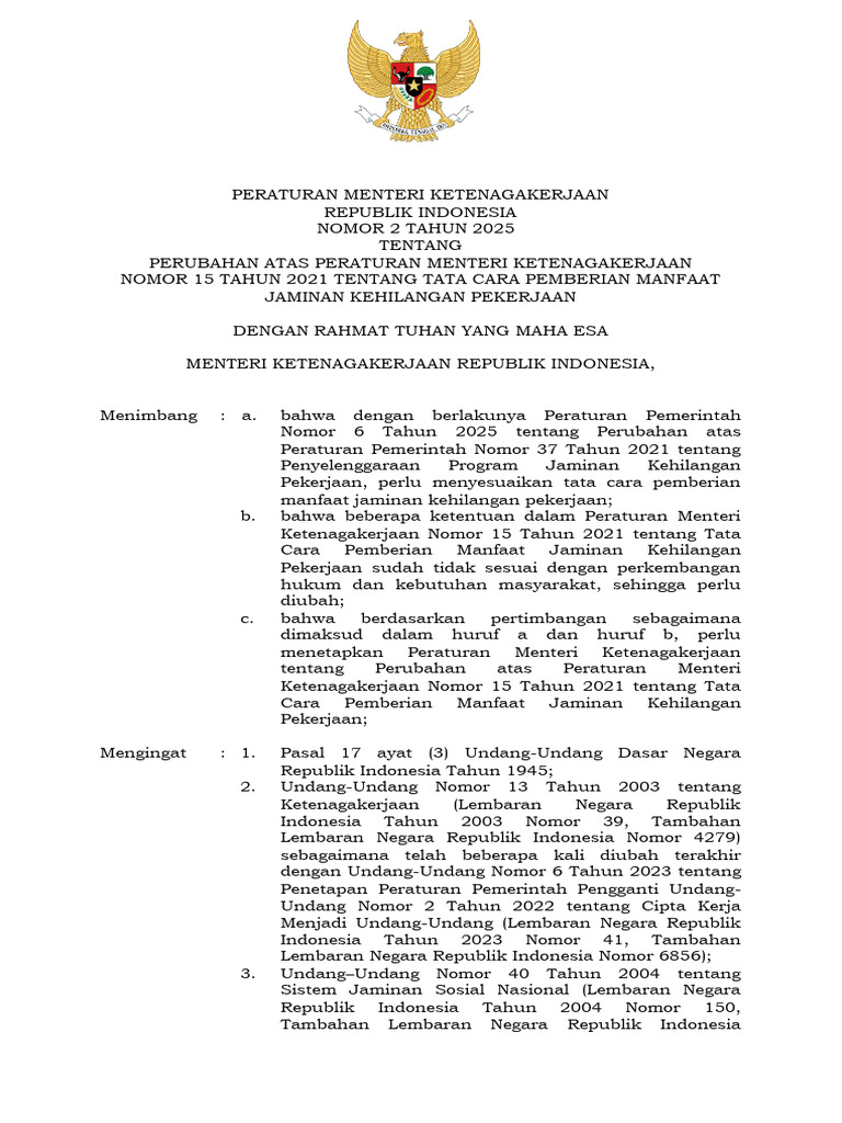 Peraturan JKP 2025: Perubahan Penting | PDF
