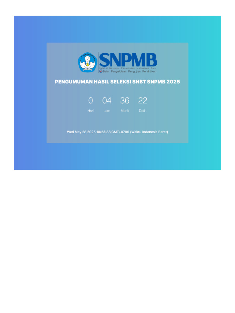 Pengumuman SNBT SNPMB 2025 | PDF