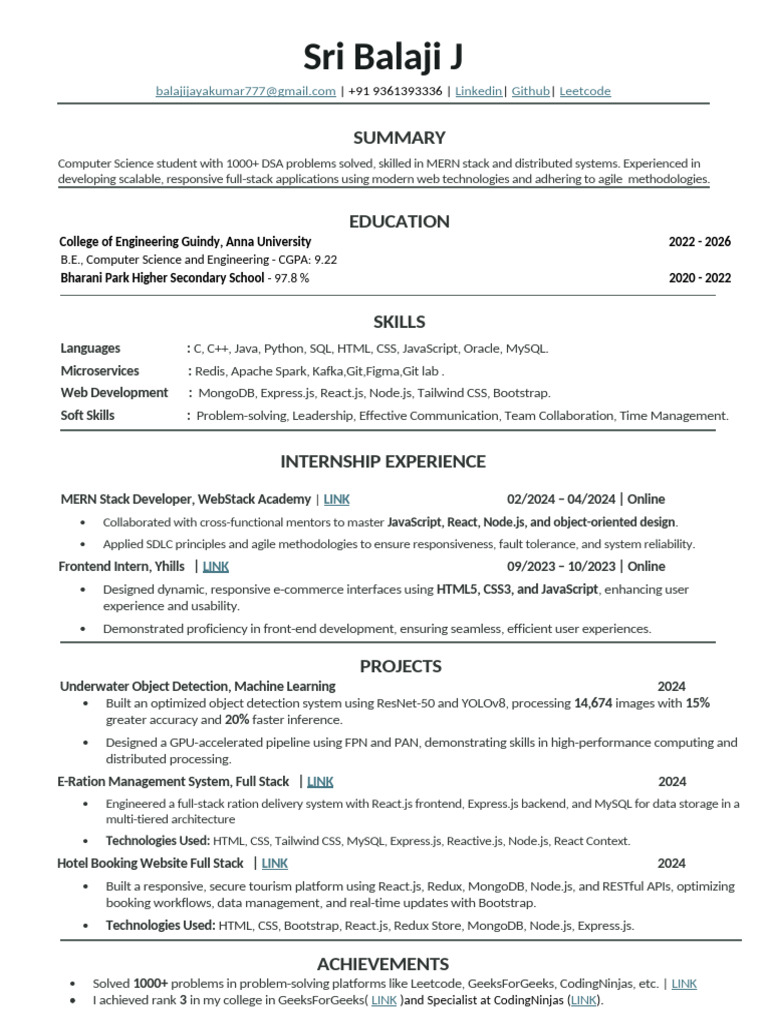 Sri Balaji J | PDF | Web Development | Computer Programming