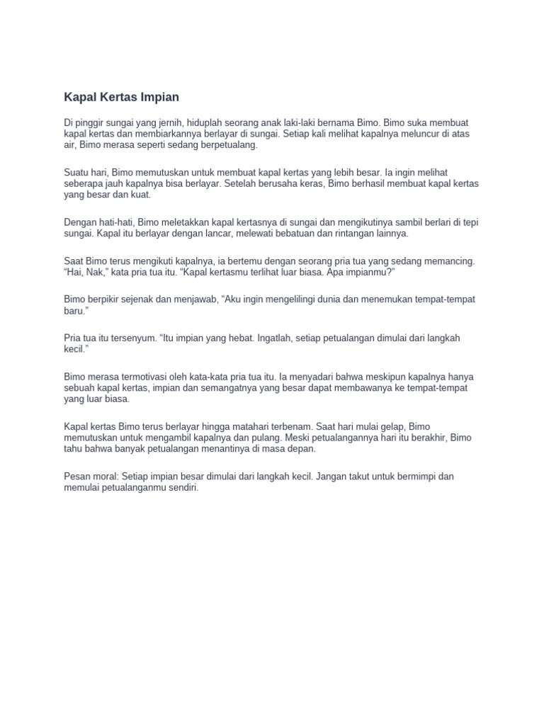 Kapal Kertas Impian | PDF