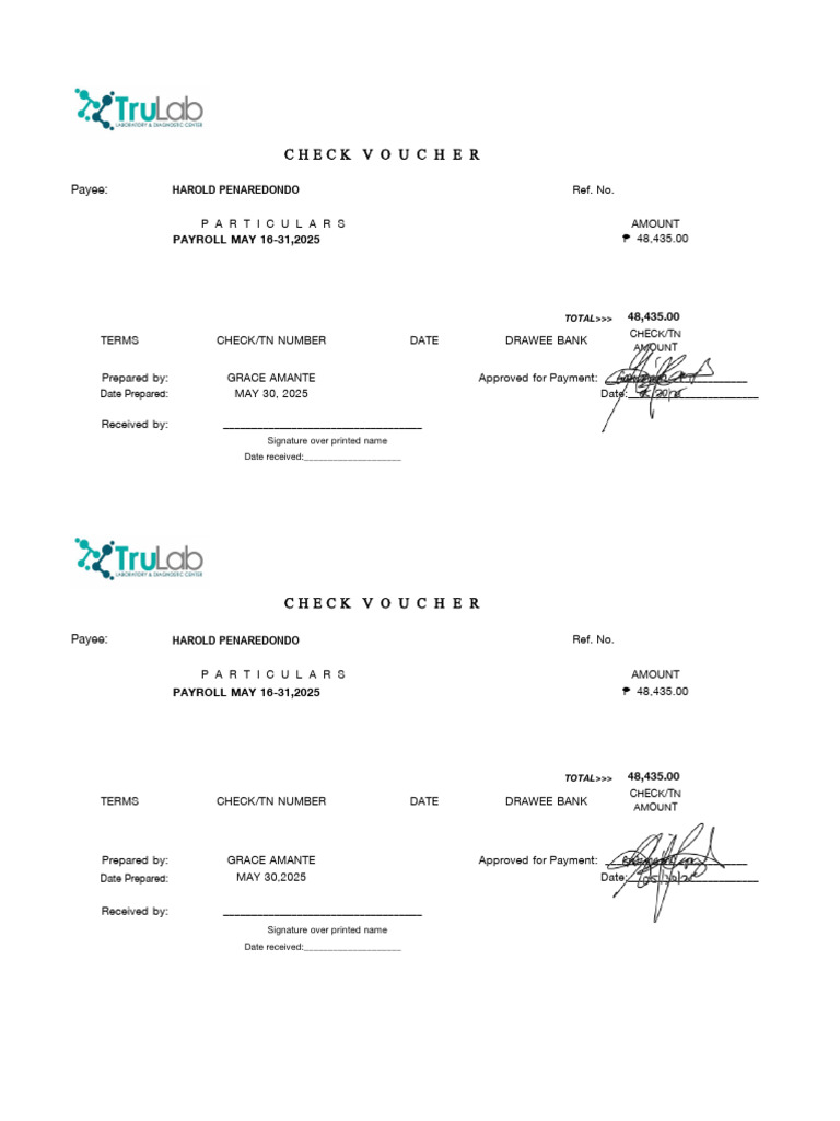 E Voucher Payroll 16 31 2025 | PDF | Payments | Money