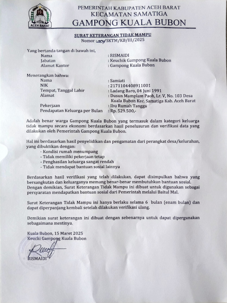 Surat Keterangan | PDF