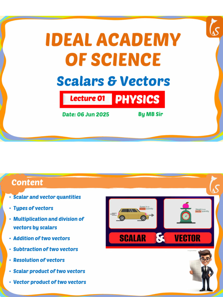 Scalars & Vectors Slides 06 Jun | PDF