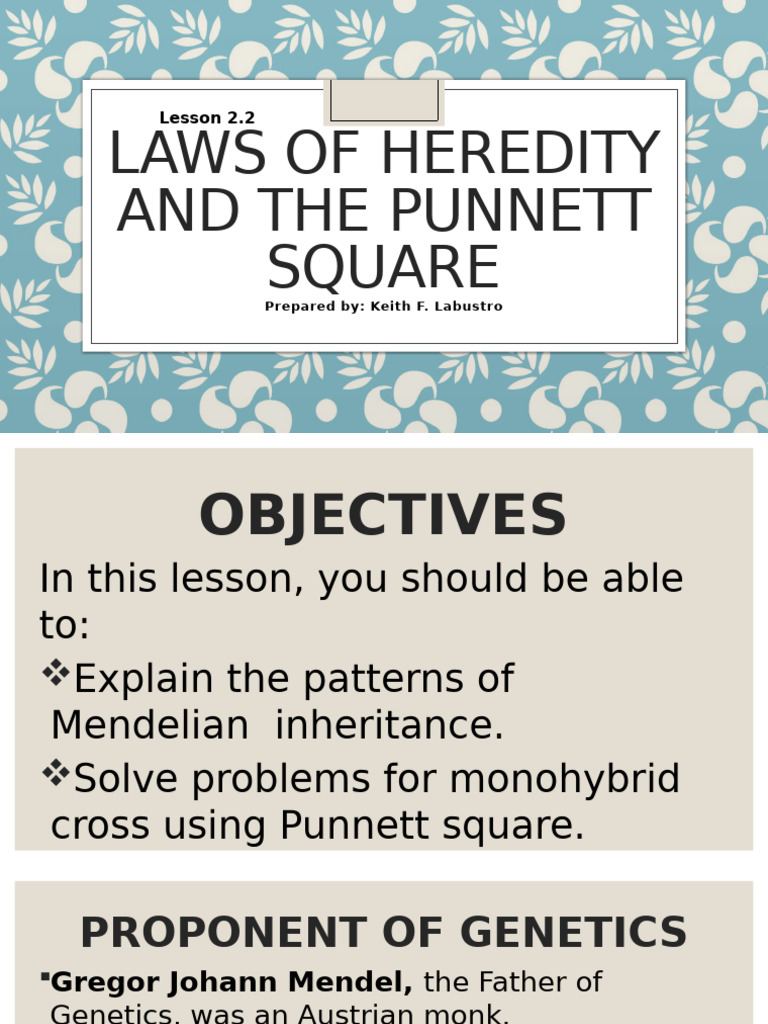 Mendelian Genetics and Punnett Squares | PDF | Dominance (Genetics ...