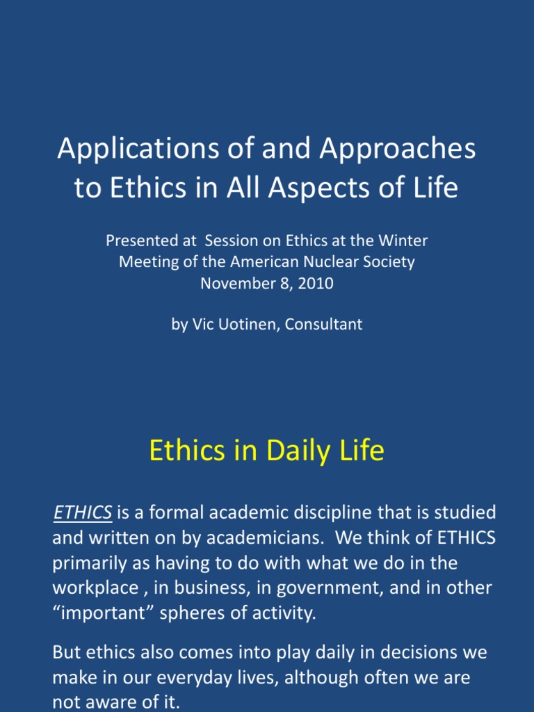 Ethics Life | Golden Rule | Habits