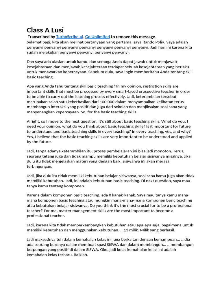 Class A Lusi | PDF | Learning | Behavior Modification