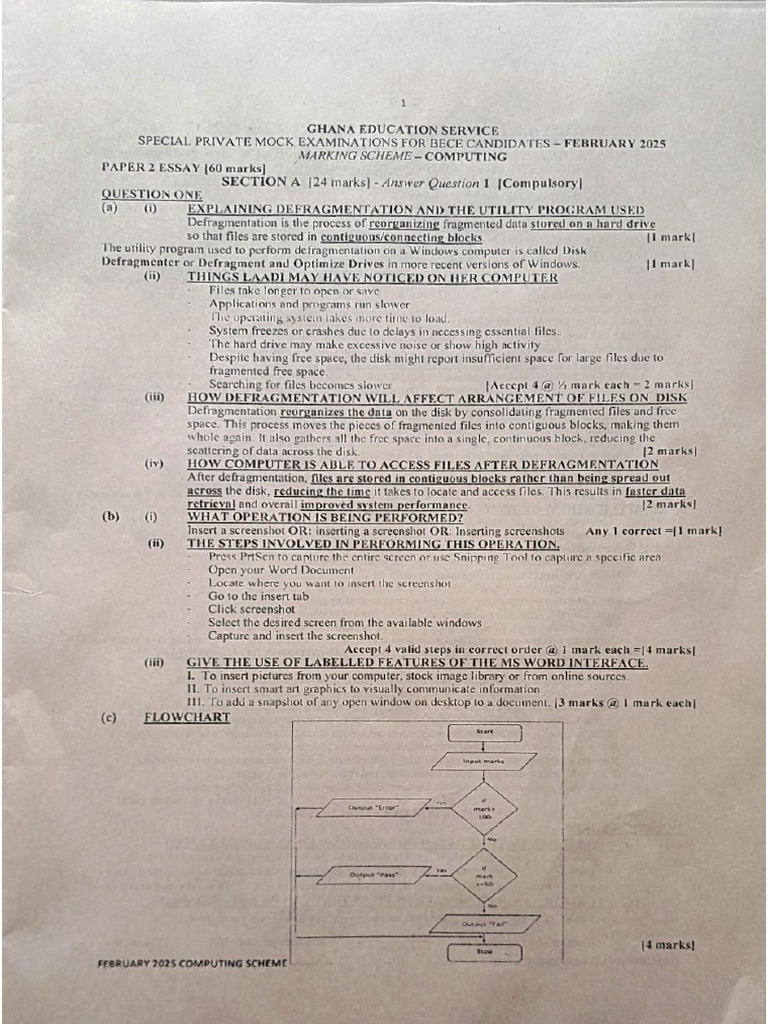 February Computing Marking Scheme GTP | PDF