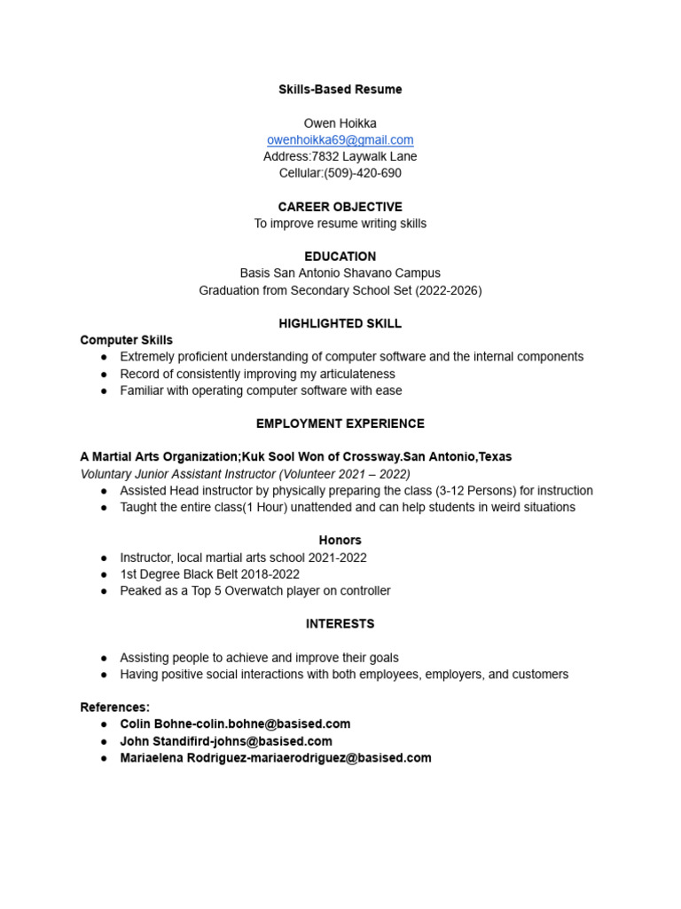 Skills-Based Resume | PDF