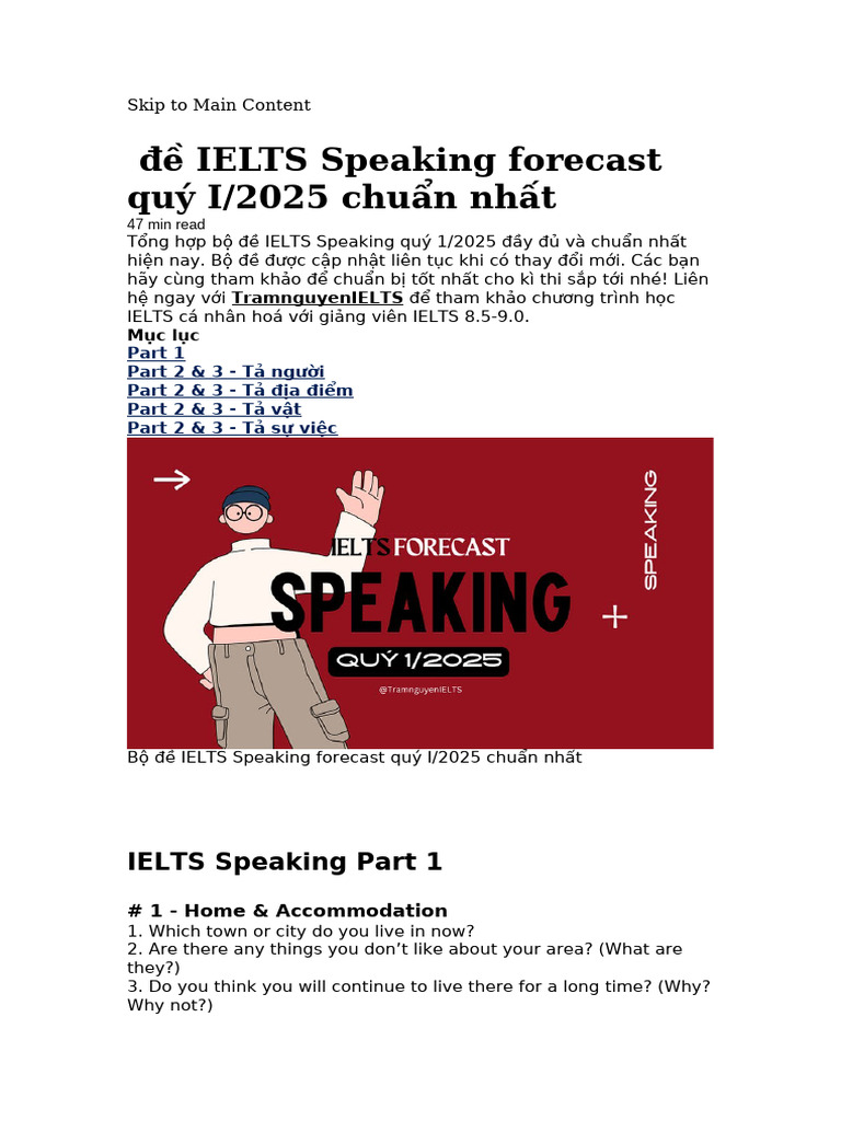 D Đoán Speaking Ielts | PDF | Clothing