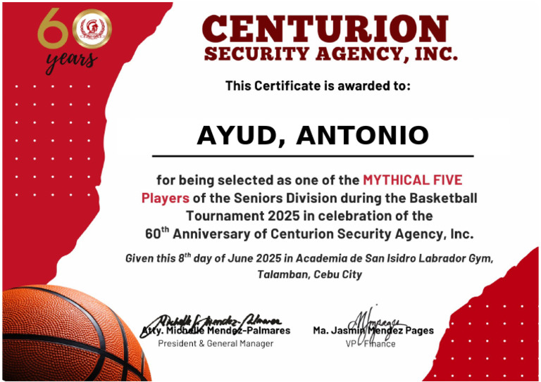 Mythical Five Seniors 2025 | PDF