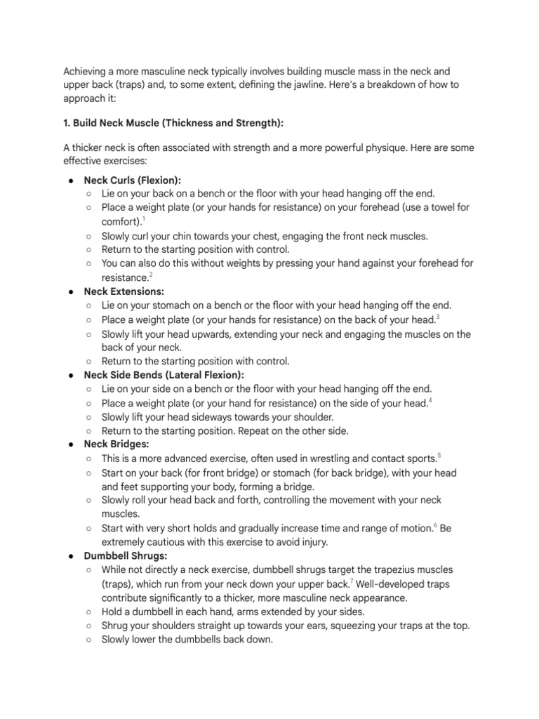 How To Make My Neck Look Masculine | PDF | Strength Training | Neck
