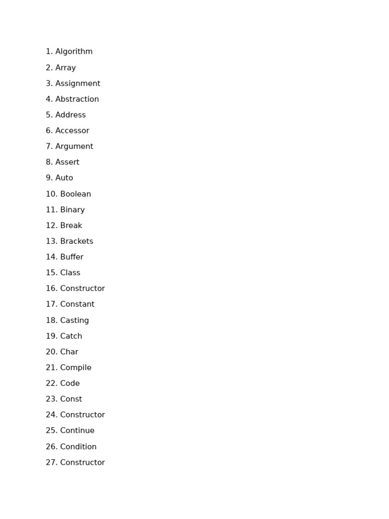Programming Terminology Glossary | PDF | Constructor (Object Oriented ...