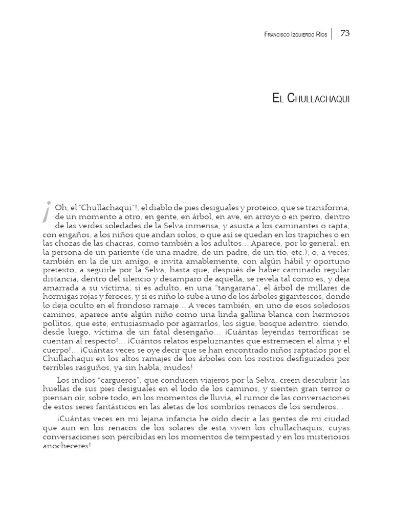 Cuentos del Chullachaqui en la Selva | PDF