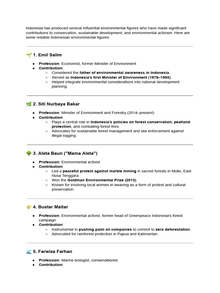 Indonesian Environmental Figures | PDF