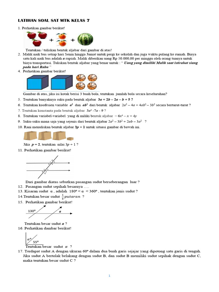 Lat Soal Sat Mtk K-7 | PDF